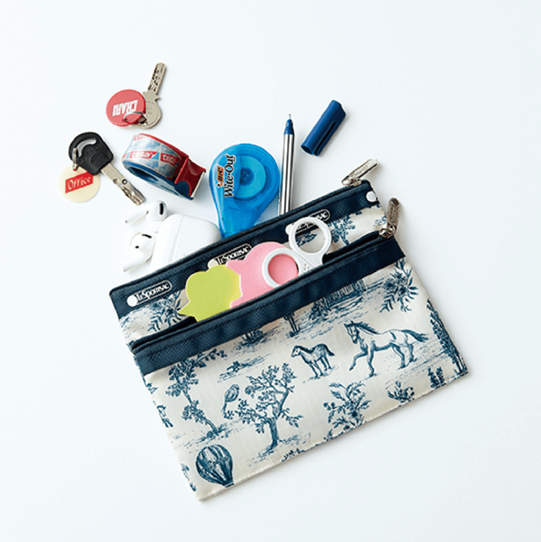 【レスポートサック×LEE4月号付録】大人可愛いアンティーク柄 Wファスナーポーチ／レスポートサックと集英社女性誌コラボ第3弾！ | LEE