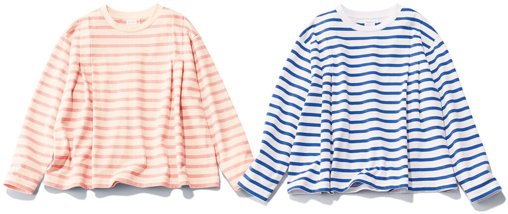 一枚で華やぐ！タック入り「ボーダー柄Tシャツ」で春をスタート【12closet】 | LEE