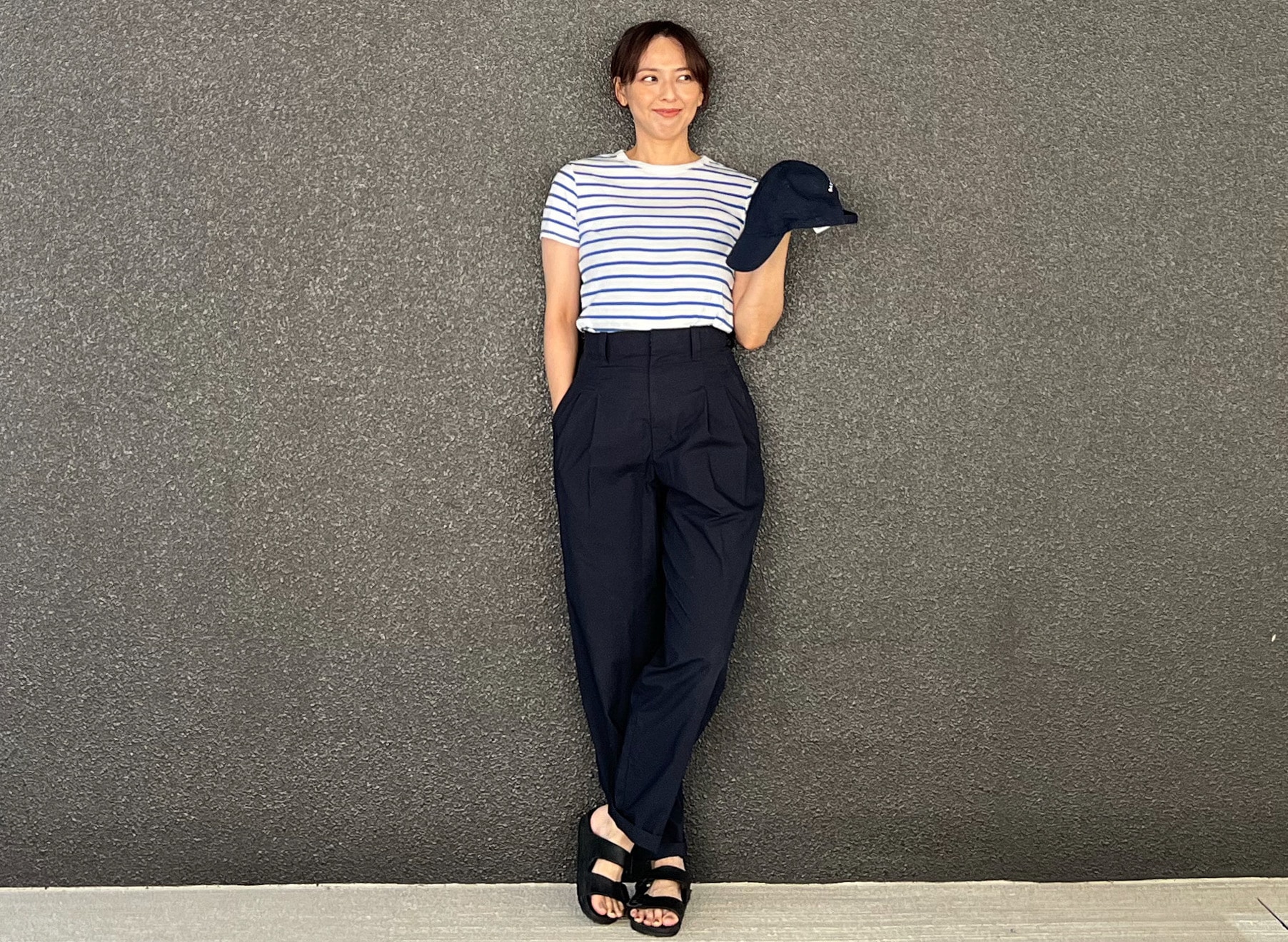 【40代】夏のボーダーカジュアルコーデで休日お出かけする 001icoco | LEE