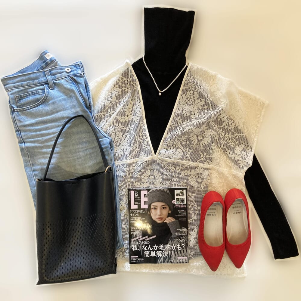 【40代LEE12月号レビュー】赤、ひらひら、パールで「地味見え」解決！ | LEE